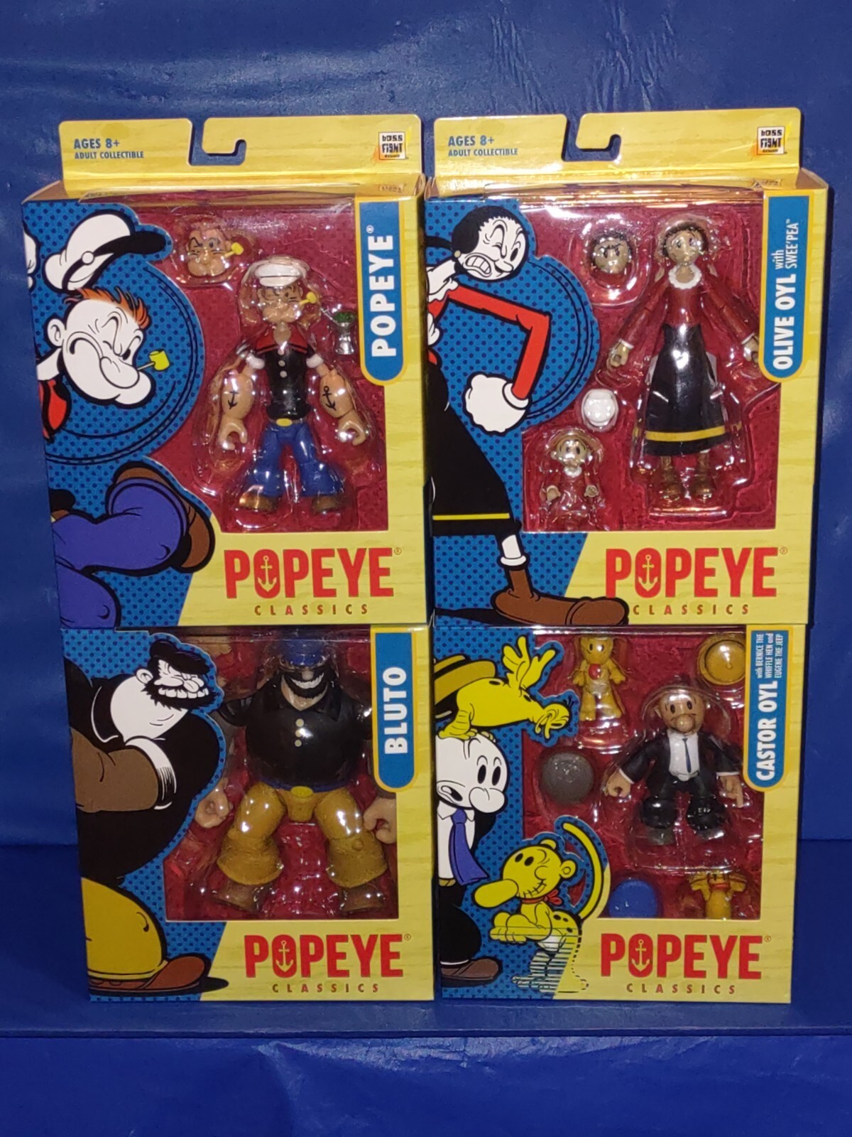 POPEYE DELUXE 1:12 SCALE FIGURE SET BLUTO OLIVE OYL CASTOR OYL BOSS ...