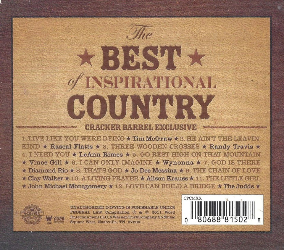 The Best Of Inspirational Country - Cracker Barrel - CD | eBay