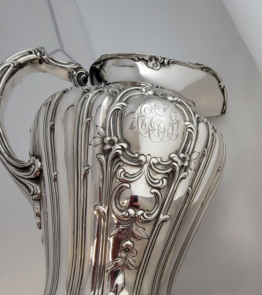 Gorham Chantilly Sterling Silver Grand Water Pitcher 1899 Date Mark 39. ...