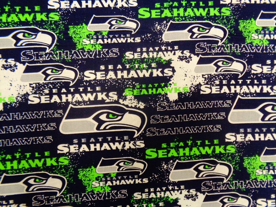 SEATTLE SEAHAWKS - BRAND NEW COLORS 42" WIDE 1/2 YARD DISCONTINUED- 100 ...
