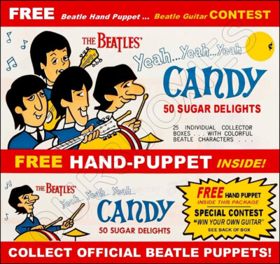 1966 Beatles Yeah Yeah Candy Store Counter Advertising Standup Sign | eBay