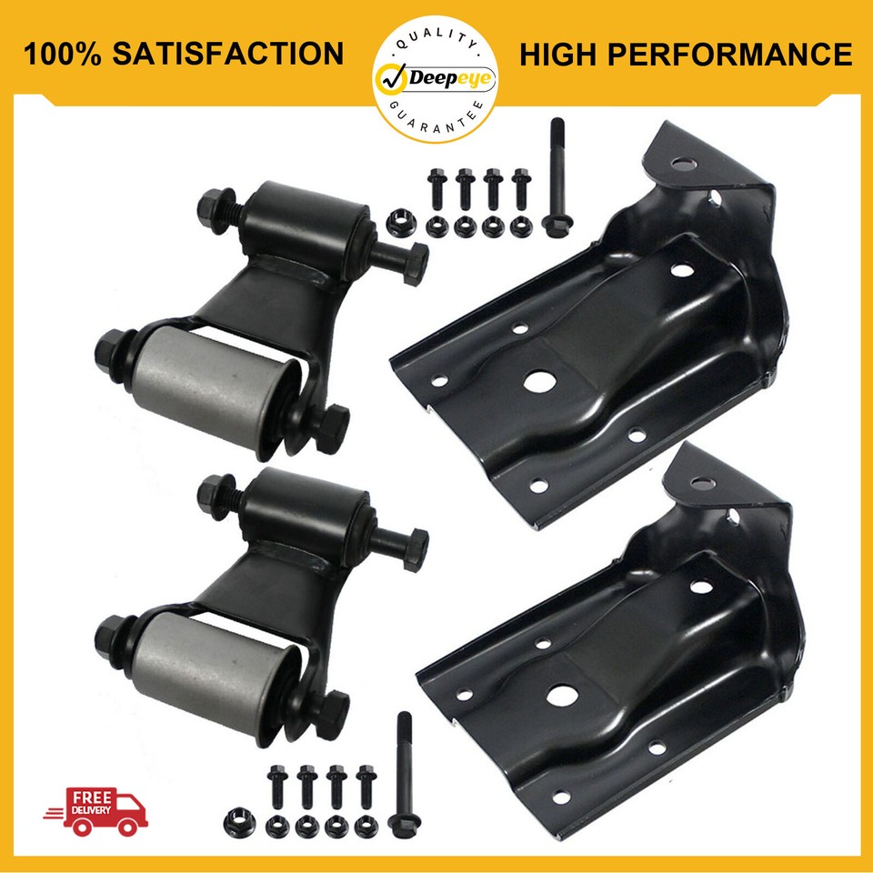 Rear Leaf Spring Hanger Bracket and Shackle Kit For Chevy Silverado GMC ...