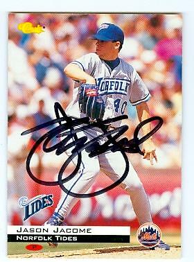 Jason Jacome autographed baseball card (Mets Norfolk Tides) 1994 ...