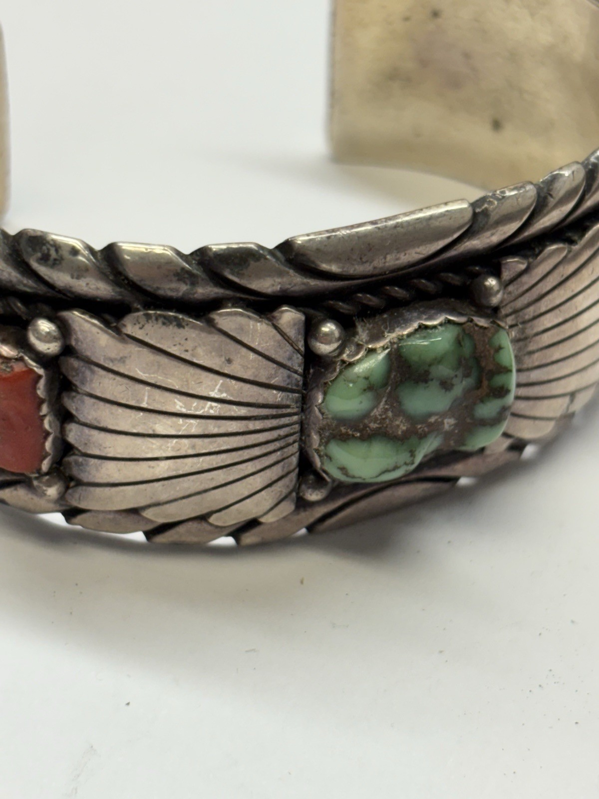 Handmade Victor Chee Sterling Silver Cuff Bracelet wi… - Gem