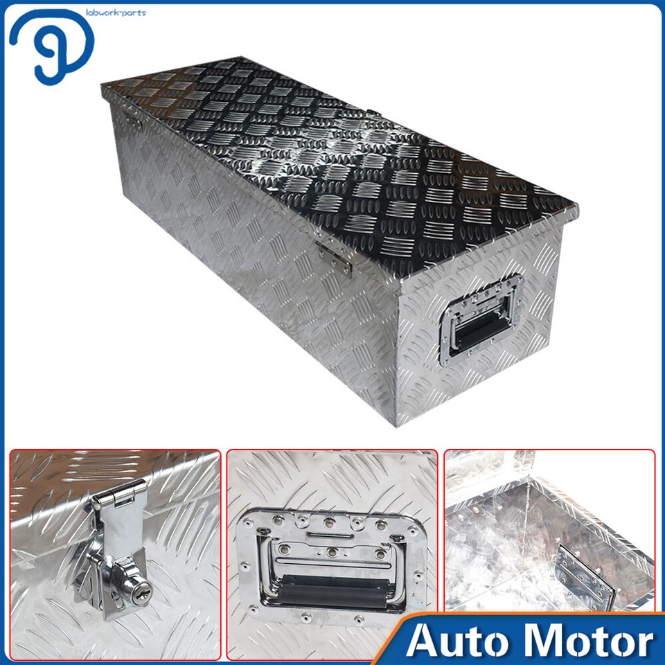 39" x 13" x 10" Cuboid Aluminum Truck Tool Box for ATV Flatbed Trailer ...
