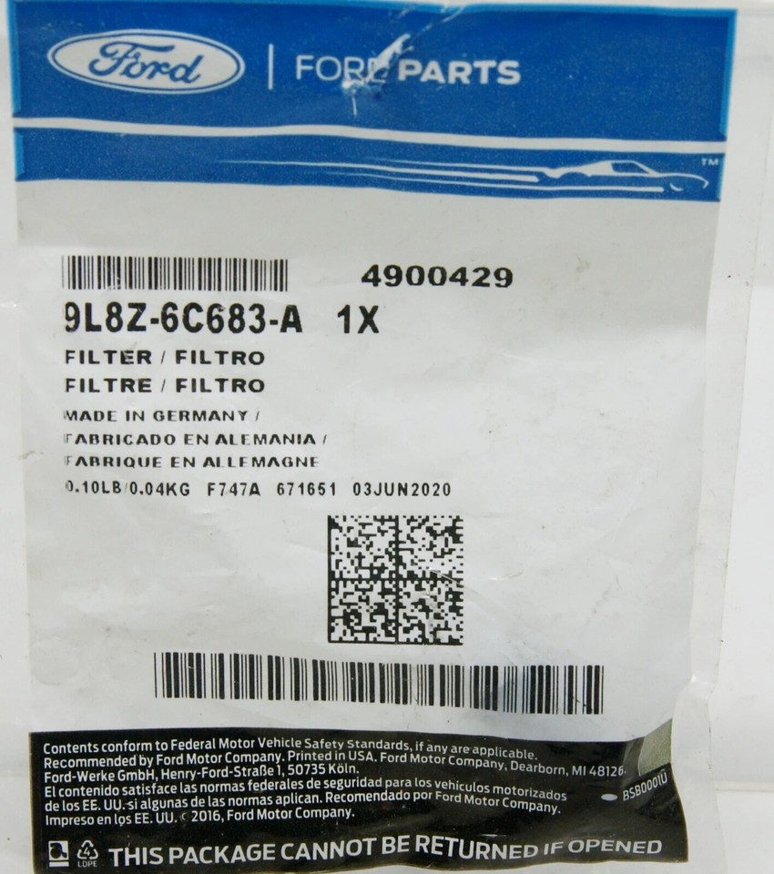 2017-2019 Ford E-Series F- Series 9L8Z-6C683-A Filter Assembly OEM 2507 ...