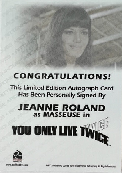 Jeanne Roland Autograph from James Bond Archives Final Edition | eBay