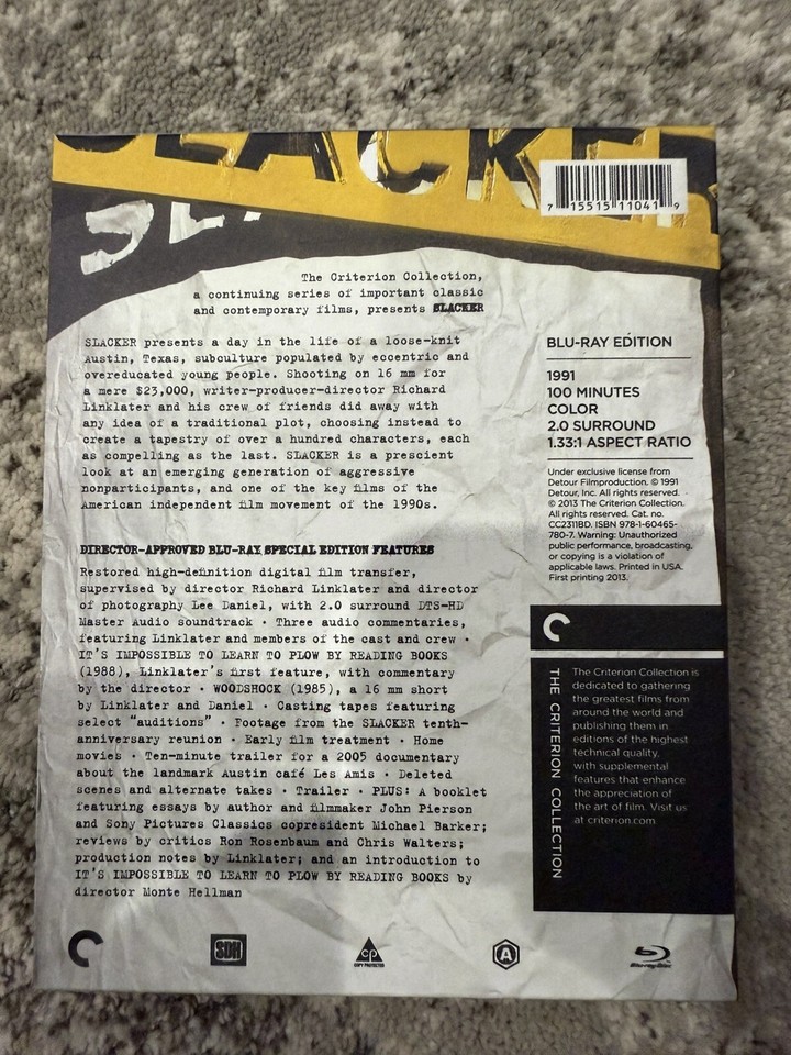 Slacker (Criterion Collection) [Blu-ray] 715515110419 | eBay