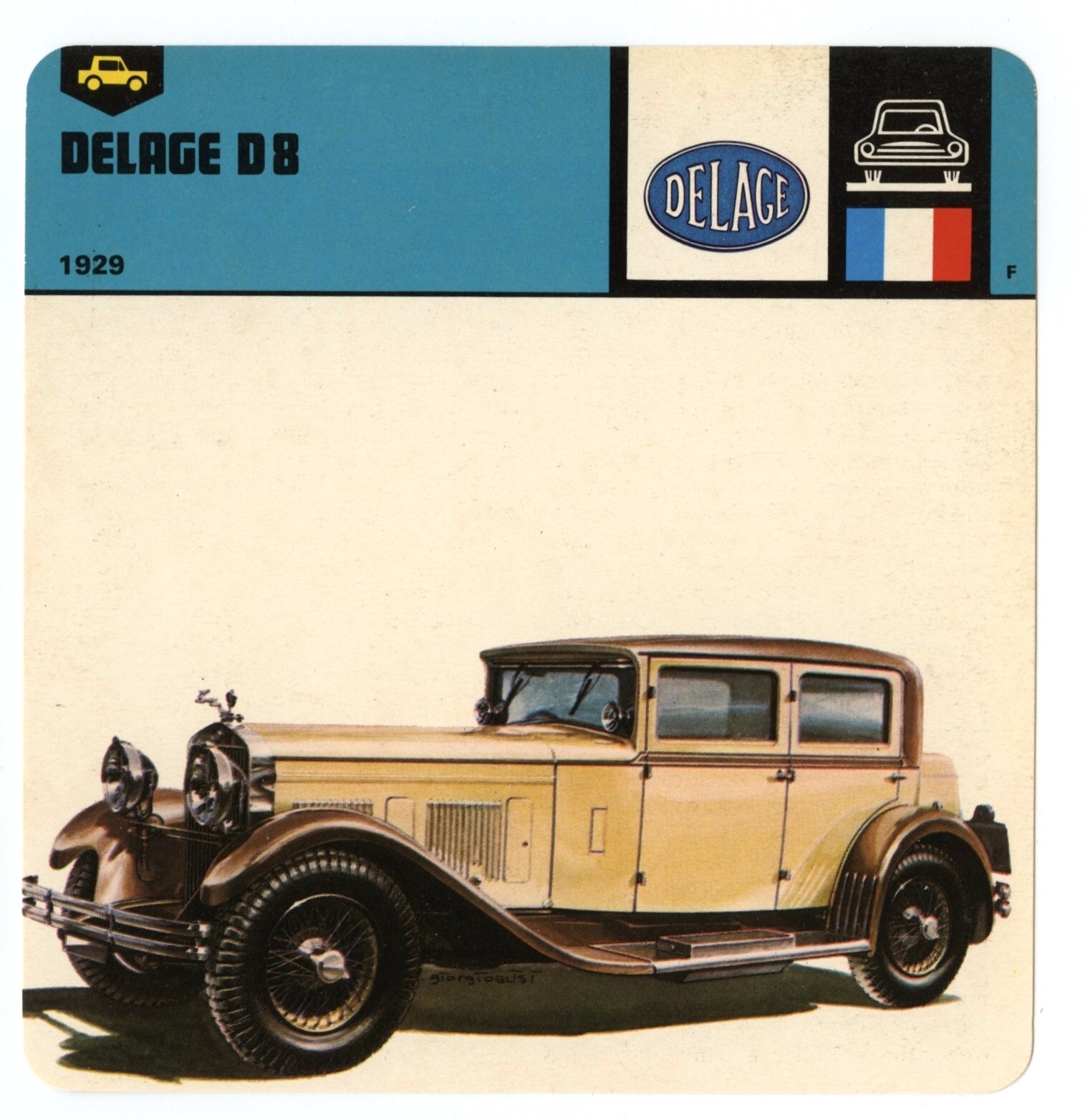 Delage D8 - GT / Production Car Edito Service SA Auto Rally Card | eBay