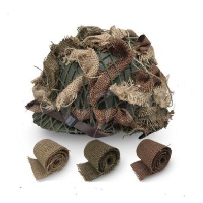 WW2 CAMOUFLAGE US ARMY INFANTRY SOLDIER HELMET SCRIM CAMOUFLAGE BURLAP ...