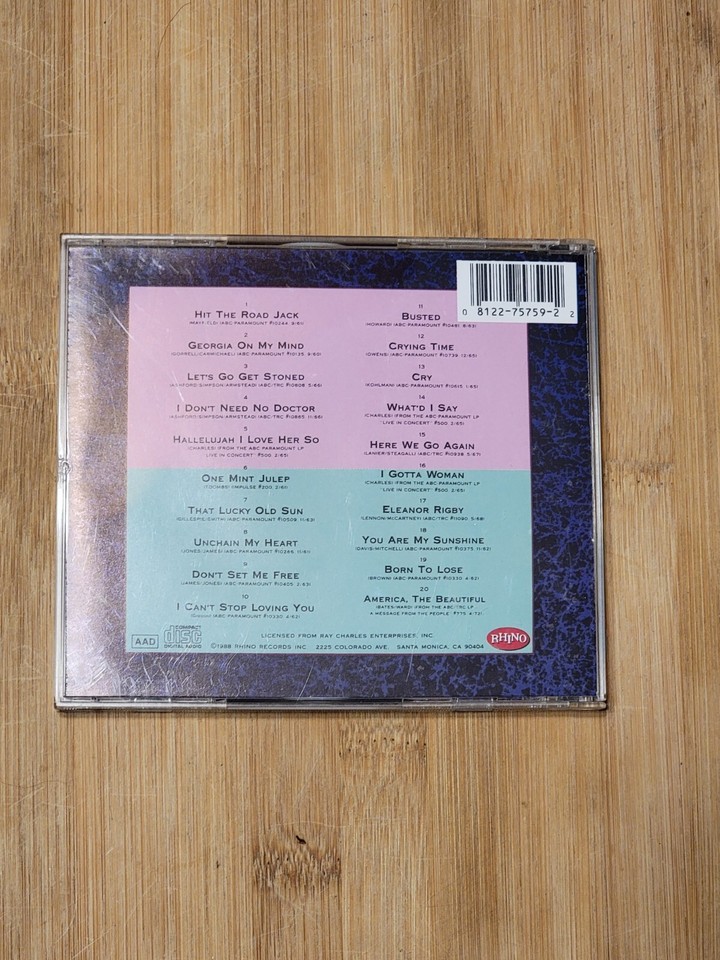 Ray Charles : Anthology [Rhino] (CD, Oct-1990, Rhino (Label ...