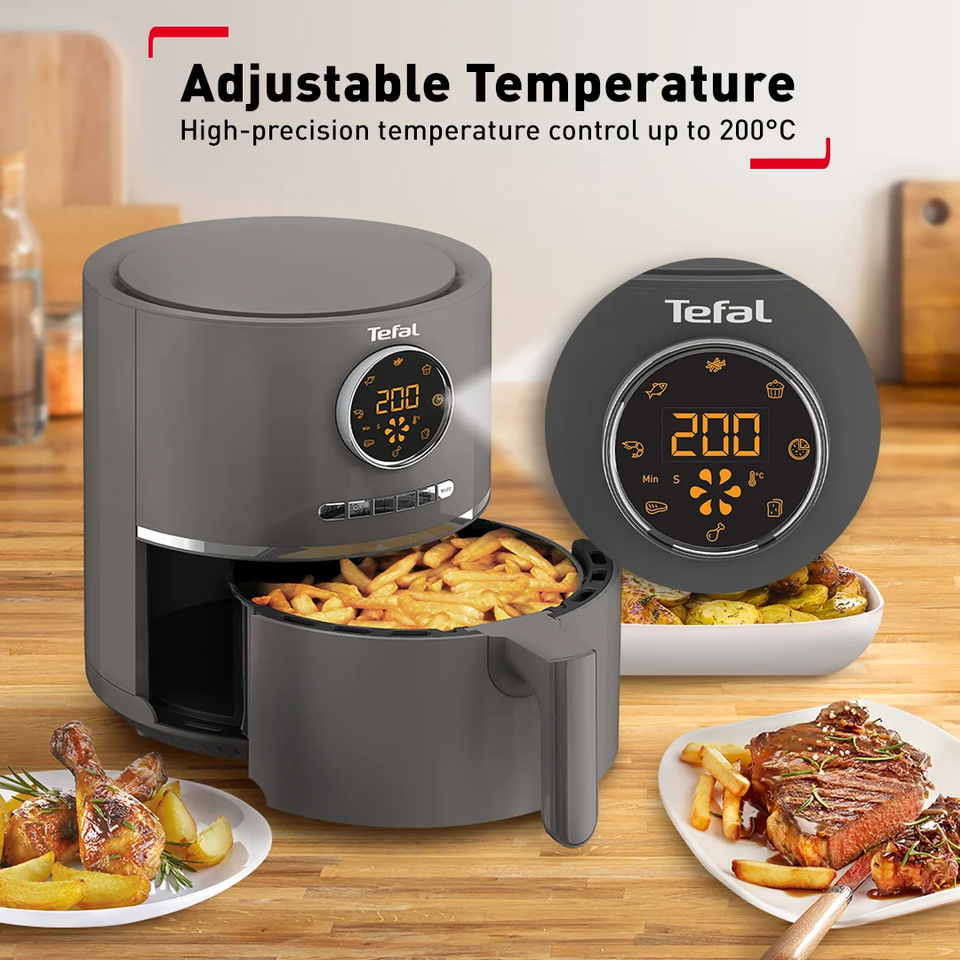 Tefal EY111B40 Digital Air Fryer 4.2L 4 Cooking Settings Quick Cook ...