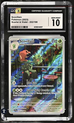 2023 POKÉMON SCARLET & VIOLET SCOVILLAIN FULL ART 202/198 GEM MT CGC 10 ...