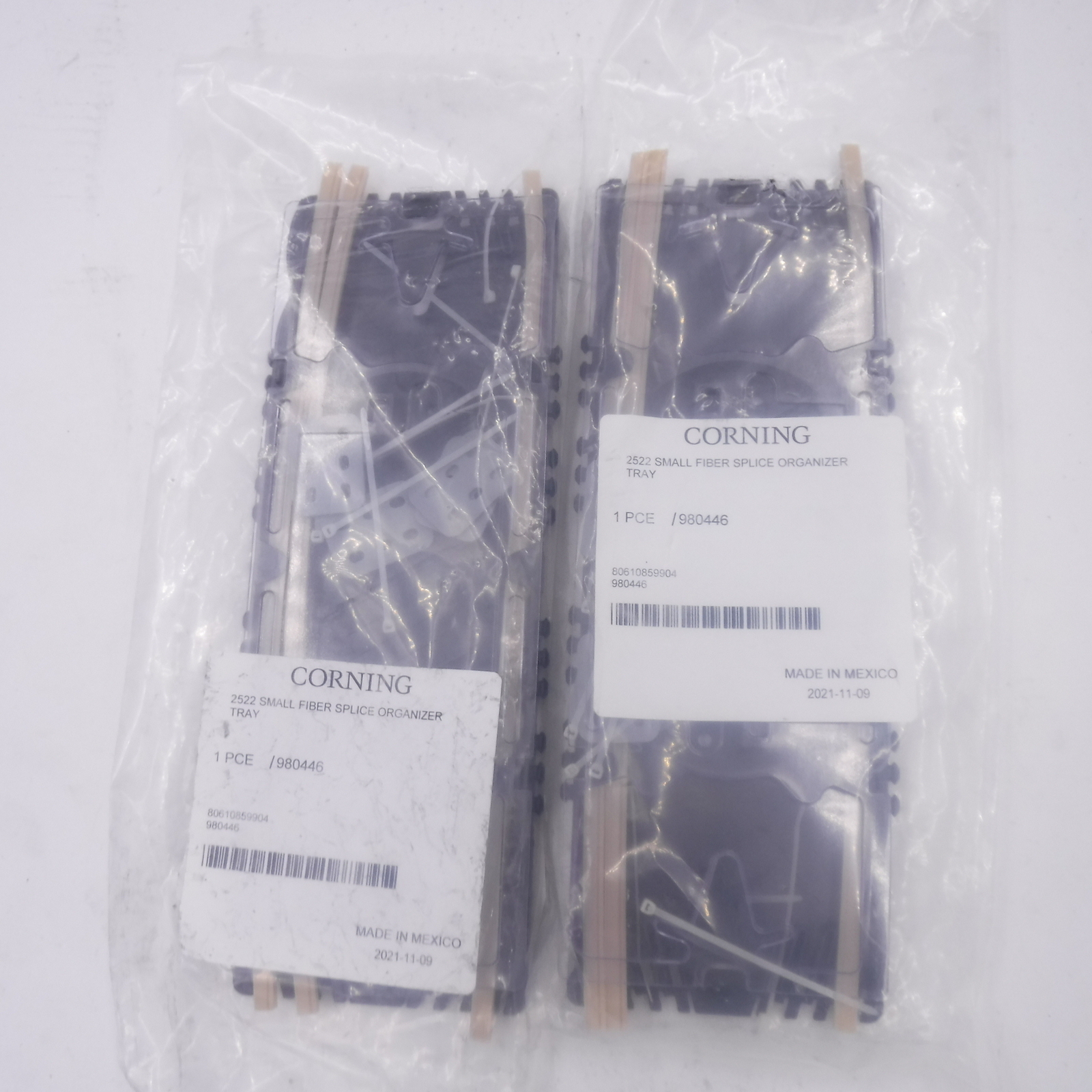 Lot of 2 Corning 2522 Small Fiber Splice Organizer Trays 980466 | eBay
