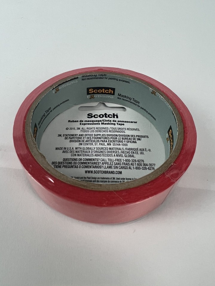 Scotch Tape Expressions Masking Tape Red .94 in x 20 yds New Sealed | eBay