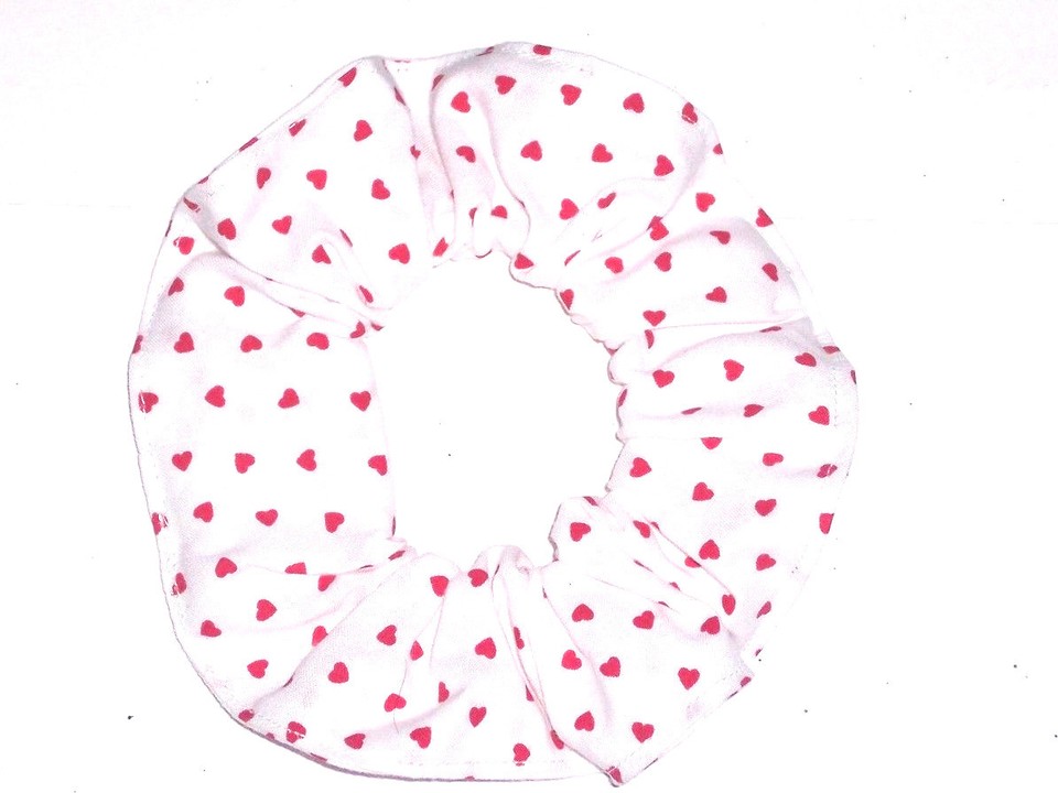 Hair Scrunchie Valentines Day Fabric Scrunchies by Sherry Hearts Kisses ...