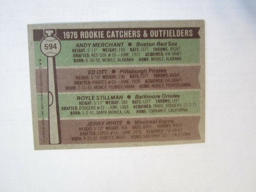 1976 Topps # 594 Andy Merchant Ed Ott Royle Stillman Autograph Signed ...