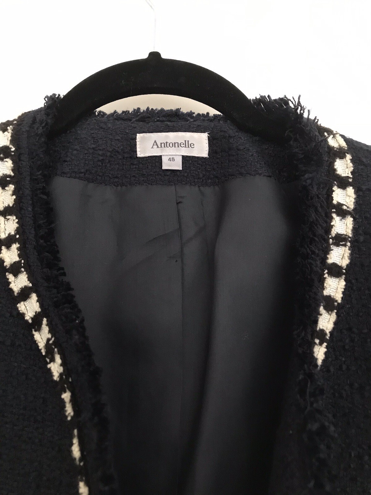 ANTONELLE PARIS Sacha Navy & White Jacket EU 46 UK 18 VGC | eBay UK
