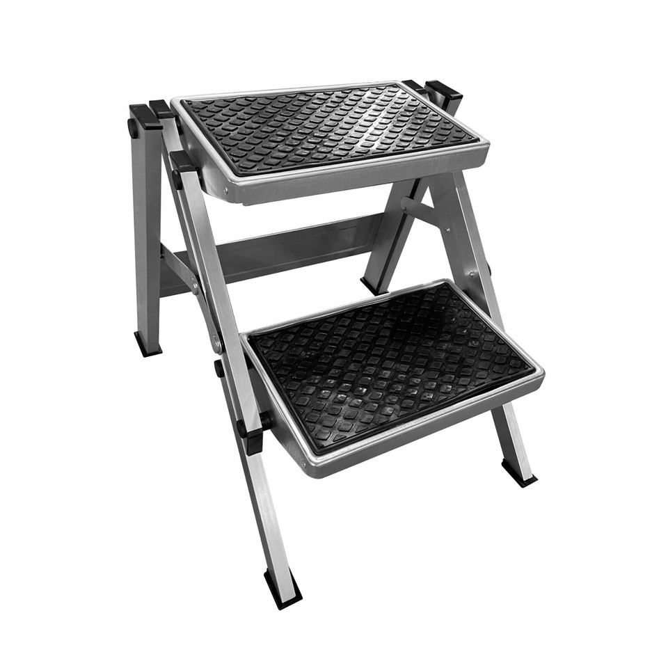 Double Folding Caravan Step Portable RV Accessories Ladder Camper ...