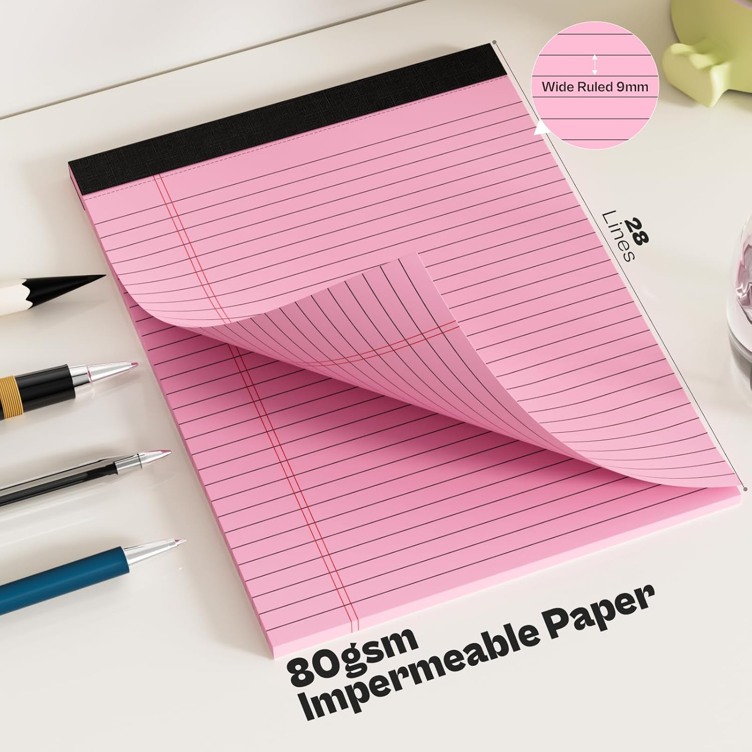 4 Pack Pink Legal Pads 8.5 X 11 Pink Note Pads 8.5 X 11 Notepad 8.5 X ...