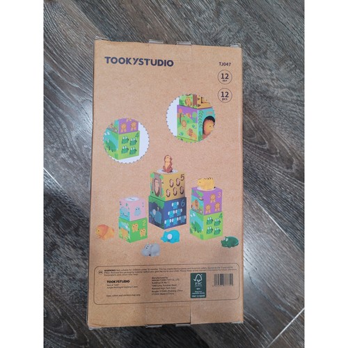 Tooky Studio Kids Building Blocks Jungle Nesting Stacking Cubes with ...