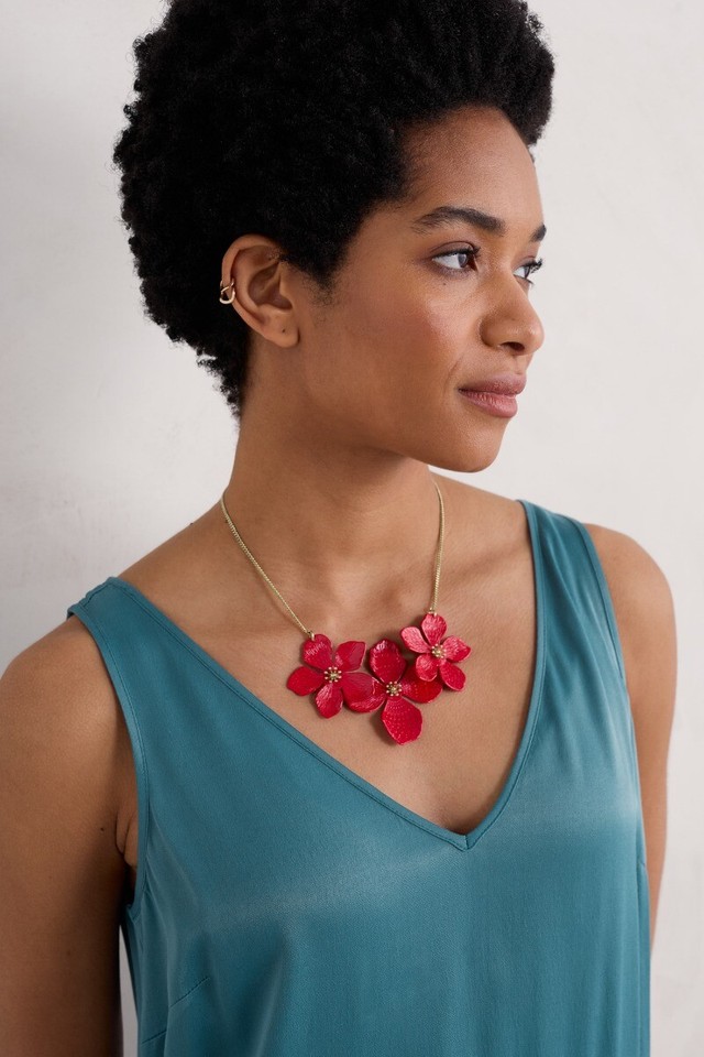 Seasalt Women's Necklace - red Pollinator Flower Necklace - Lunaria ...