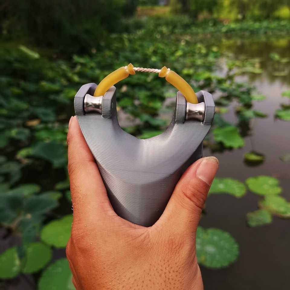 Powerful Slingshot Fishing Bow Catapult Hunting Slingbow 3D Printed ...