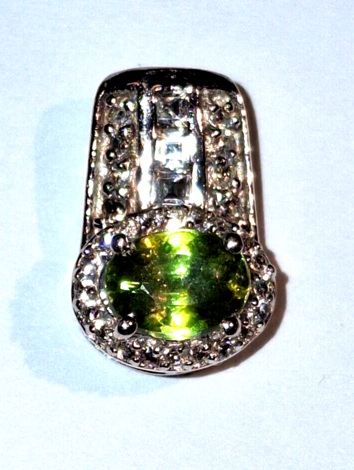Chuck Clemency STS Sterling Silver Peridot Green Gemstone Pendant ...
