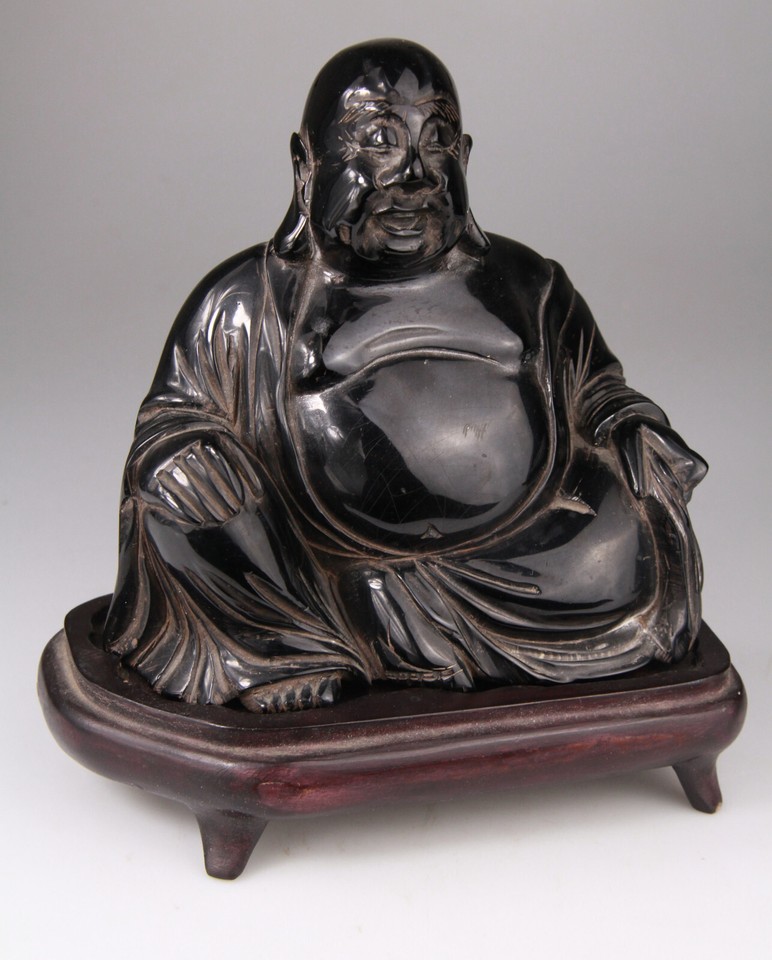 Antique Chinese Carved Faturan Bakelite Buddha Cherry Amber Figure 970 ...