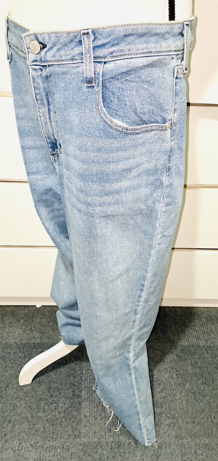 $70 BDG KICK FLARE HIGH-RISE CROPPED FRAYED BOTTOM HEM STRETCH COTTON ...