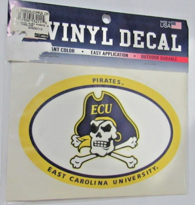 NCAA ECU East Carolina Logo in Oval Vinyl Decal 4.5" by 6.5" by SAS ...