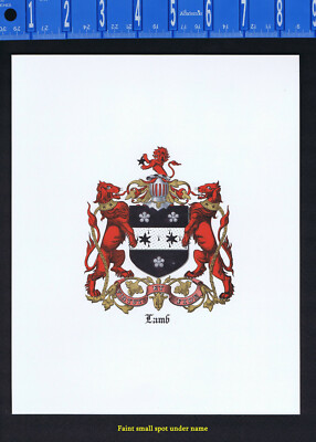 LAMB Coat of Arms & Family Crest - Vintage Heraldry Print | eBay