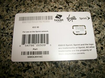 Sprint Sim Card SIMOLW416C NEW | eBay