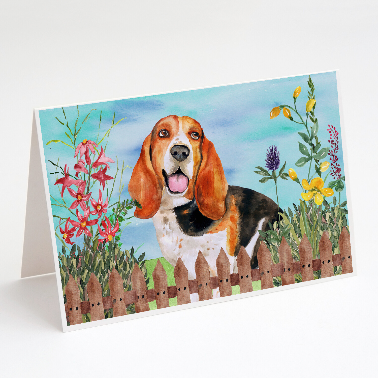 Basset Hound Spring Greeting Cards Envelopes Pack of 8 CK1266GCA7P | eBay