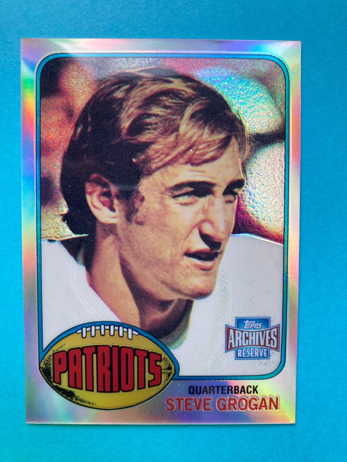 Steve Grogan 2001 Topps Reserve Archives reprint #376 Patriots Super ...