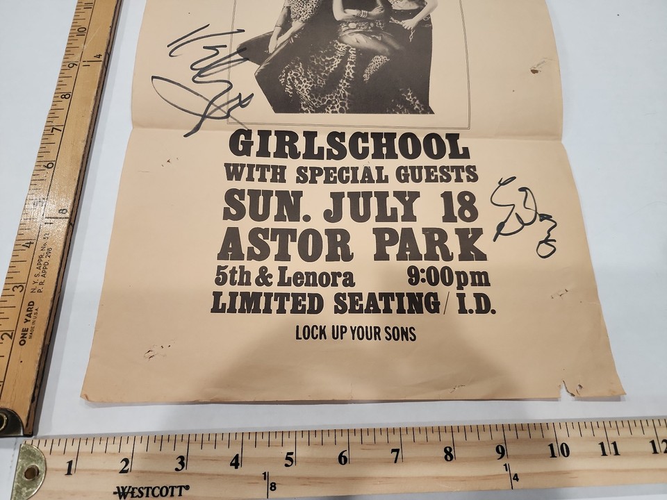 Vintage 1982 Girlschool (Motorhead) Band Signed Autographed 11x17 ...