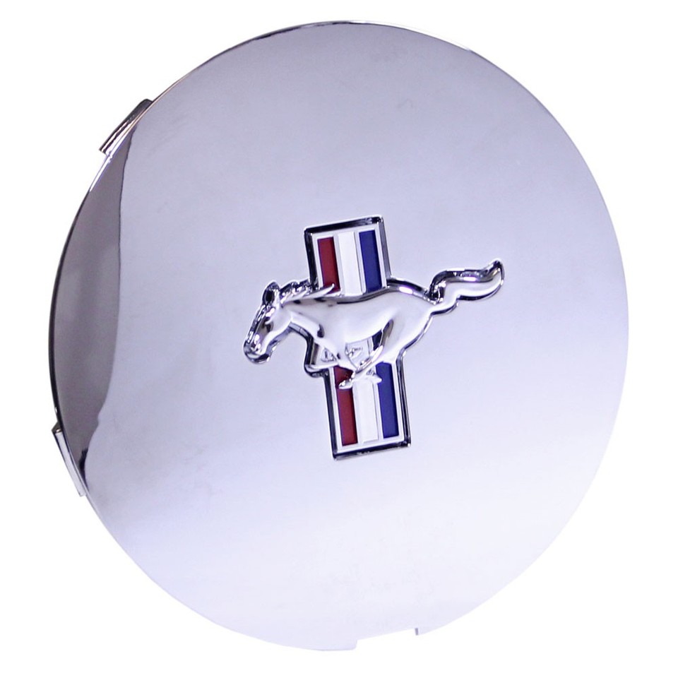 Chrome Wheel Center Cap Set w/ Tri-Bar Pony Emblem Mustang 91-93 | eBay