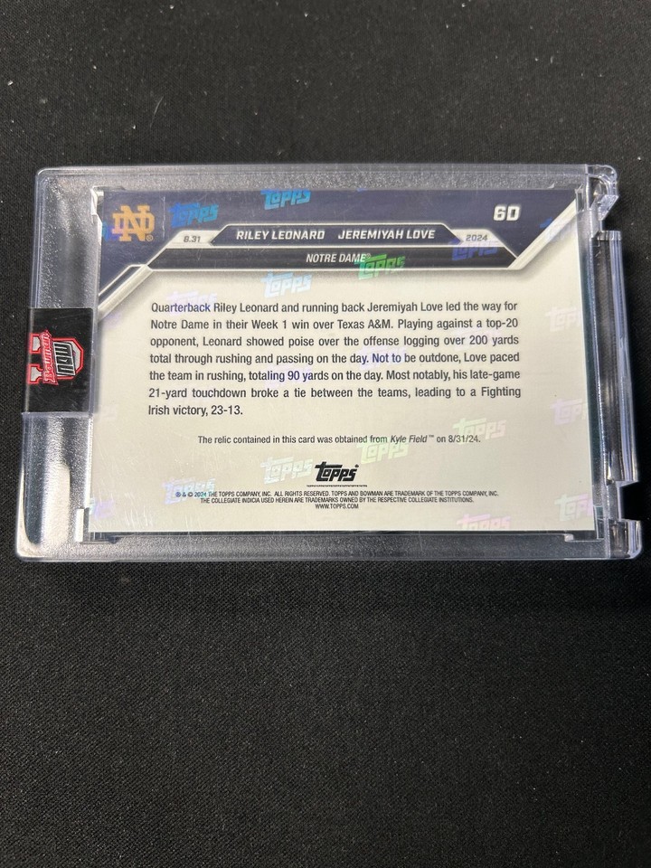 2024 Bowman U Now Riley Leonard Jeremiyah Love Game Used Ball /5 | eBay