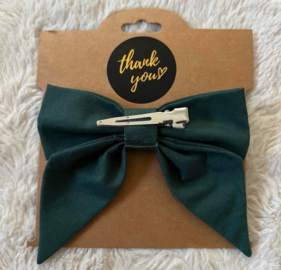 Forest Green Sailor Bow 4” Hair Bow Clip Baby Girls Toddler Handmade | eBay
