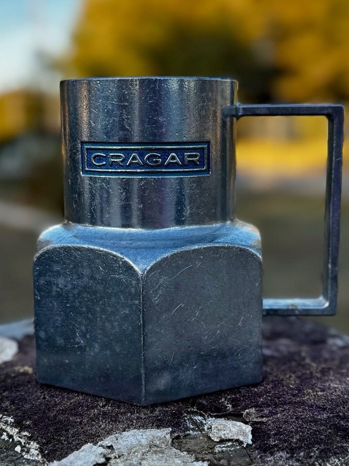 Vintage CRAGAR CHUG-A-LUG Mug Lug Nut Mug 6" Tall 20oz Aluminum Heavy ...