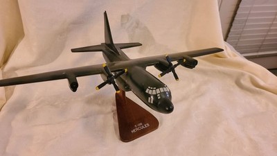 Vintage Lockheed C-130 HERCULES Executive Desk Model Aircraft & Stand ...