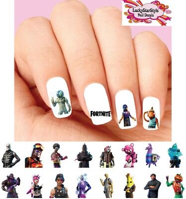 Waterslide Nail Decals Set of 20 - Fortnite Characters Skins Outfits ...