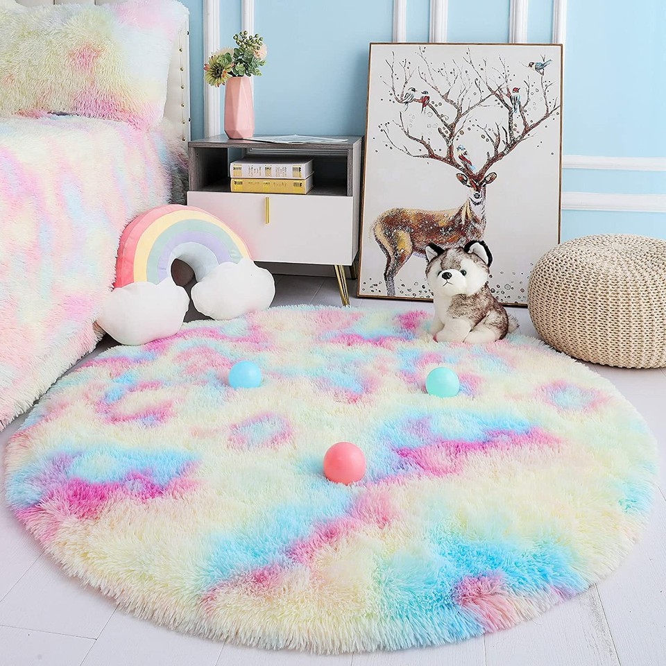 Fluffy Rugs Rug Carpet Large Shaggy Super Soft Mat Living Room Bedroom ...