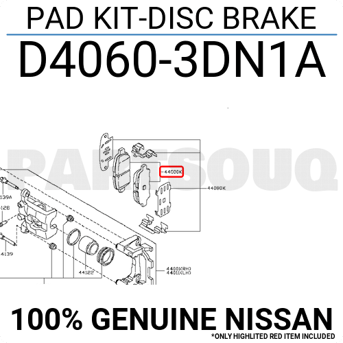 D40603DN1A Genuine Nissan PAD KIT-DISC BRAKE D4060-3DN1A | eBay