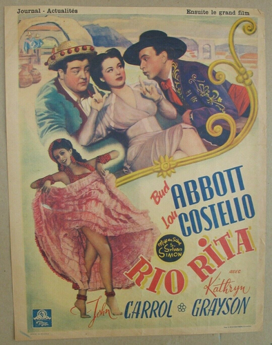 RIO RITA (1942) Original Belgian Poster, Abbott & Costello, Kathryn ...