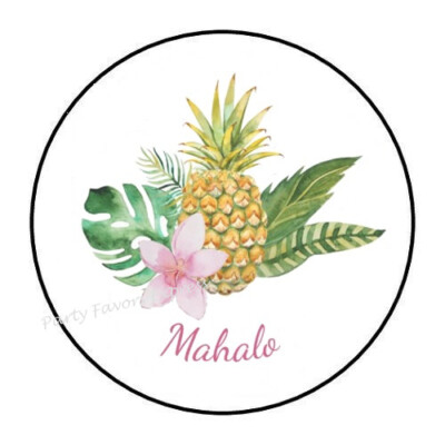 30 MAHALO PINEAPPLE ENVELOPE SEALS LABELS PARTY FAVORS STICKERS 1.5" | eBay