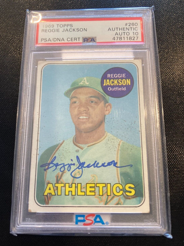 1969 Topps #260 REGGIE JACKSON HOF Rookie RC Signed Autographed PSA DNA ...