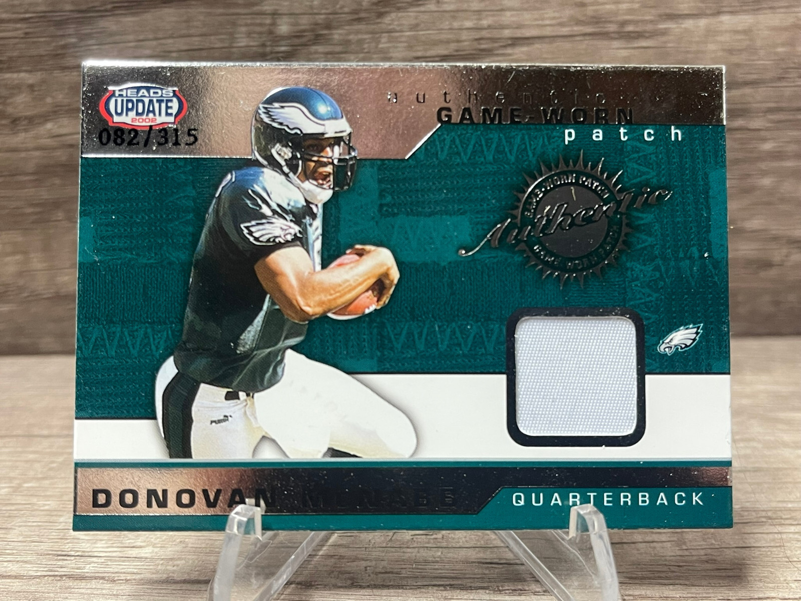 2002 Pacific Heads Update Game-Worn Patch /315 Donovan McNabb #42 Patch ...