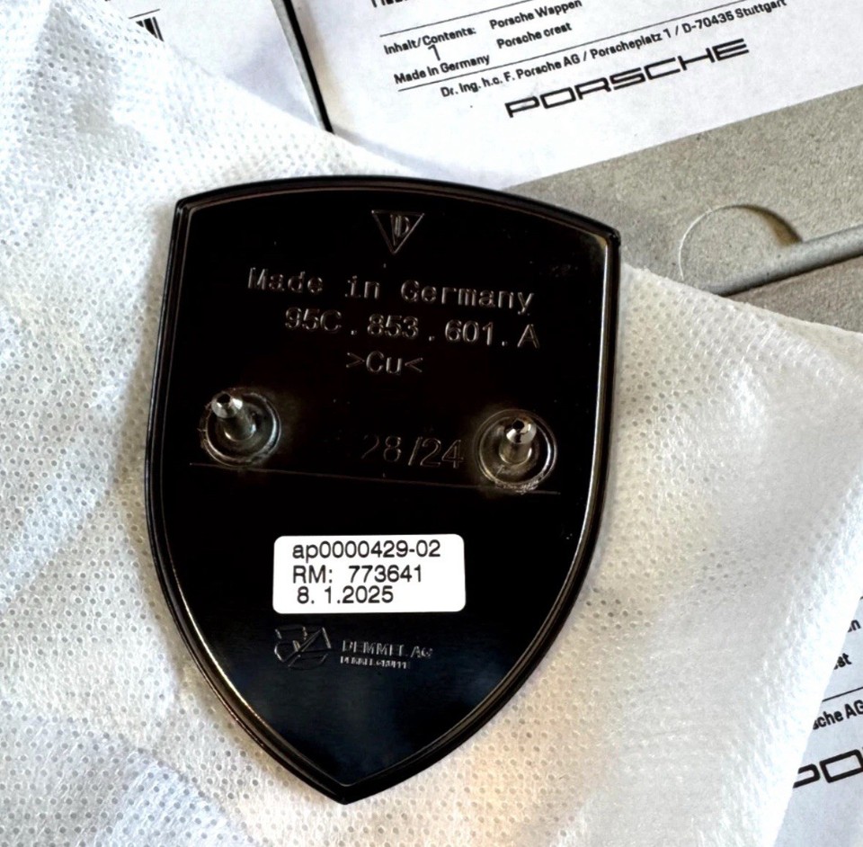 Genuine Porsche Turbonite Hood Crest Emblem kit Limited Edition OEM ...