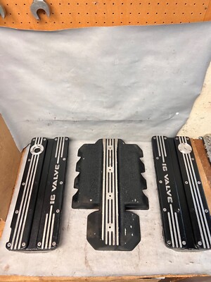SBC Chevy Gennie Shifter Set Of 2 Piece Valve Cover Toppers And 1x4 Air ...